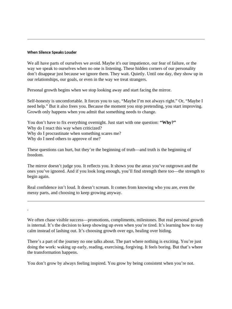 When Silence Speaks Louder | PDF