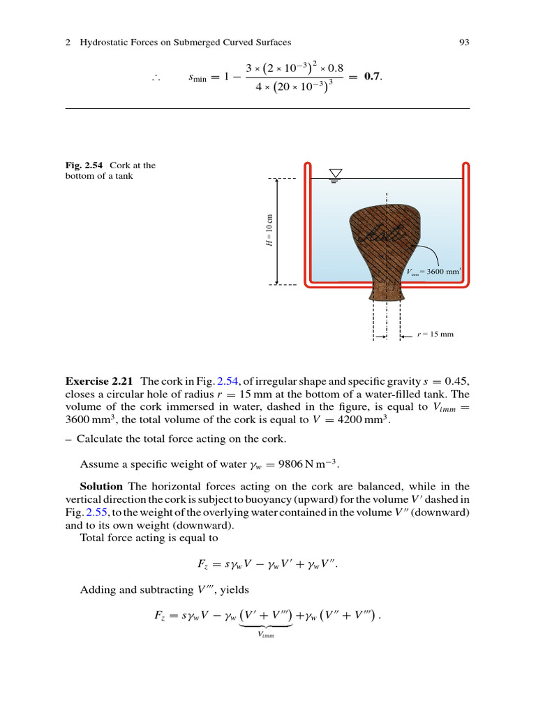 Hydrostatic Forces on Curved Surfaces | PDF