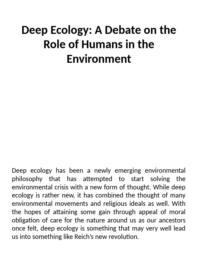 Deep Ecology | PDF | Ecology | Tao