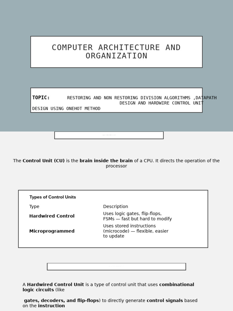 Division Algorithms and Control Units | PDF | Office Equipment ...