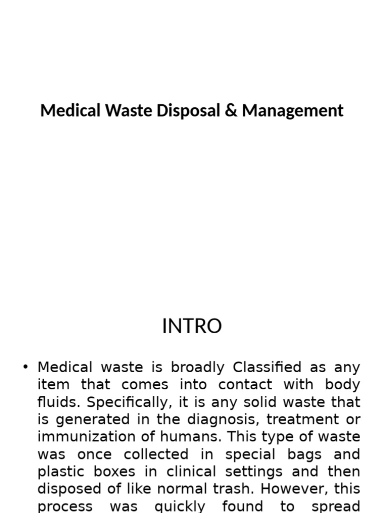 Medical Waste Disposal Guide | PDF | Waste | Personal Protective Equipment
