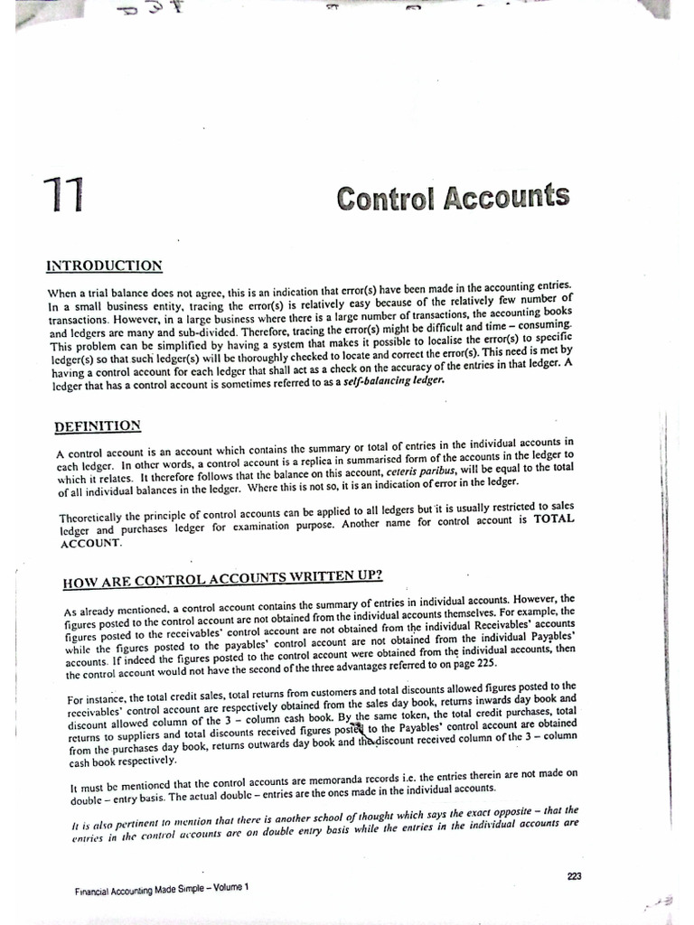Acc 101 Control Account | PDF
