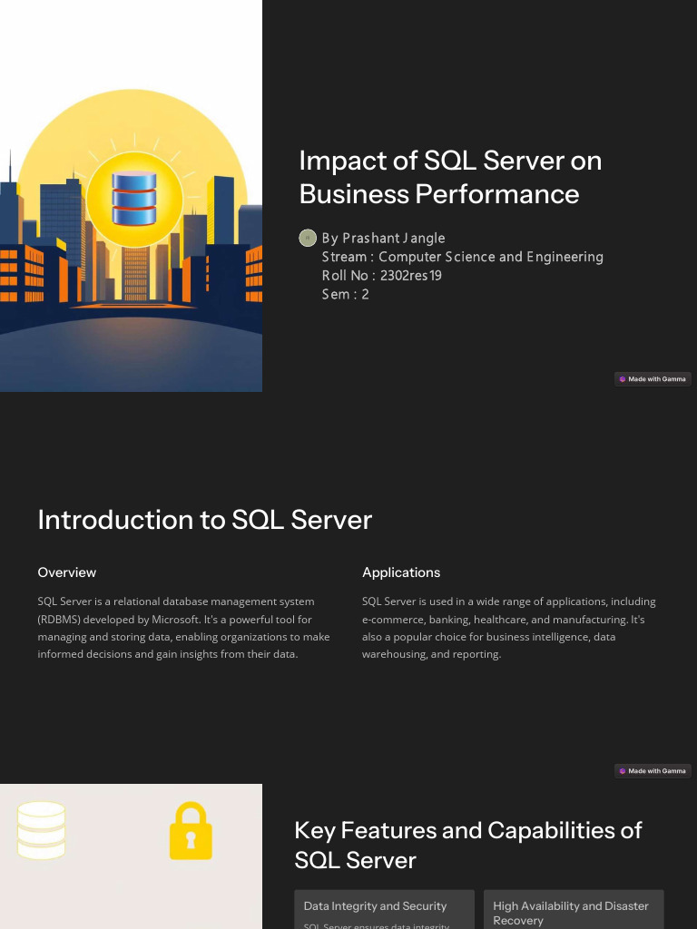 Impact of SQL Server On Business Performance | PDF | Databases | Microsoft Sql Server