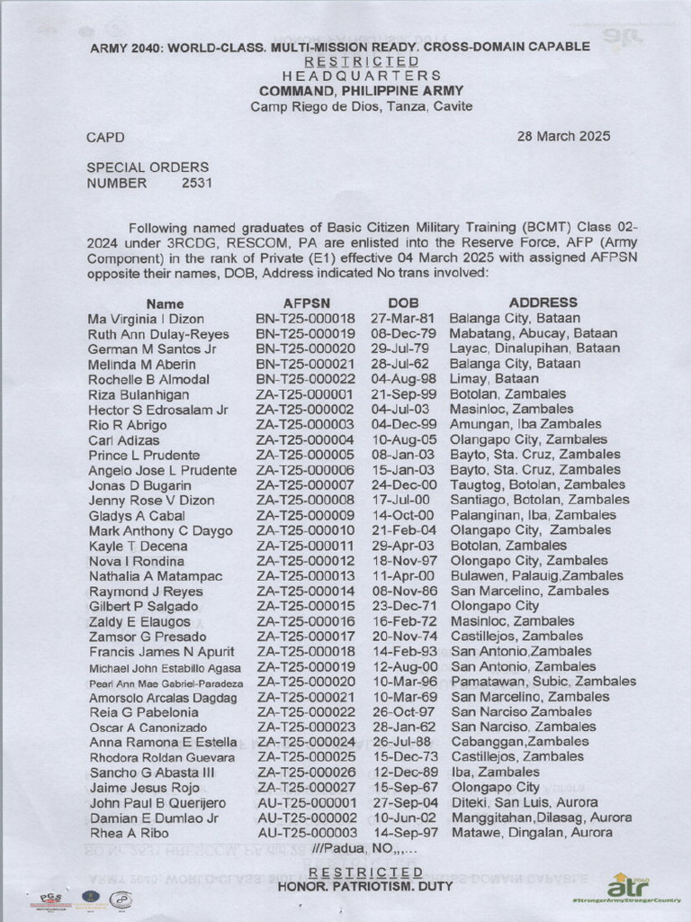 SO NR 2529 2531 2025 BCMT CL 02 2024 of 3RCDG | PDF