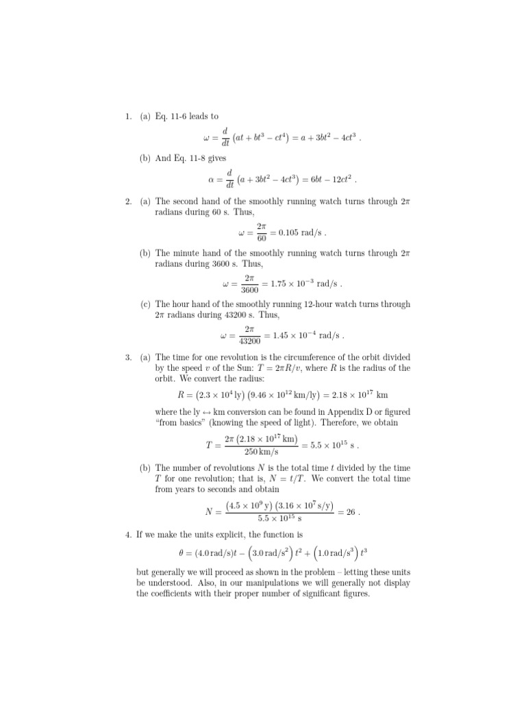 Ch11 Solns | PDF | Acceleration | Mechanics