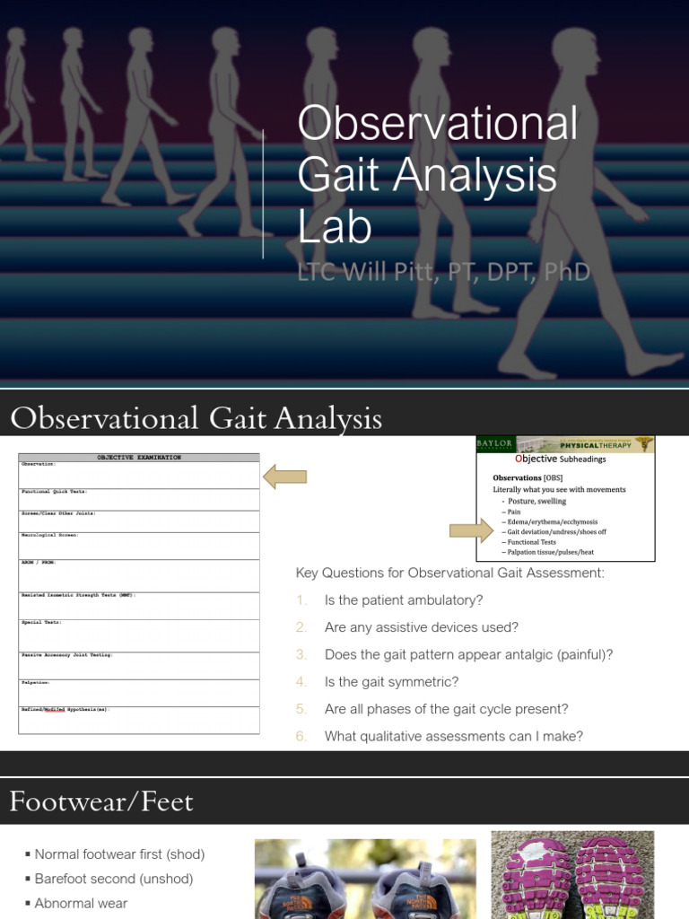 Lecture 2 Observational Gait Analysis Lab - CL2027 | PDF | Anatomical Terms Of Motion | Foot