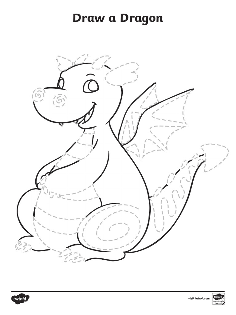 T TP 2548881 Eyfs Draw A Dragon Pencil Control Activity - Ver - 4 | PDF