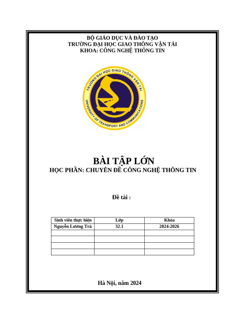 Mẫu bìa BTL | PDF