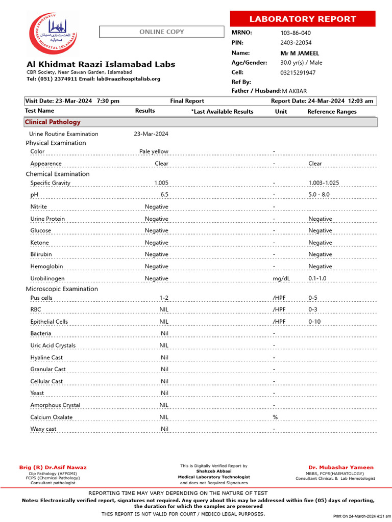 Urine Routine Examination-2403-22054 | PDF | Biology | Medical Specialties