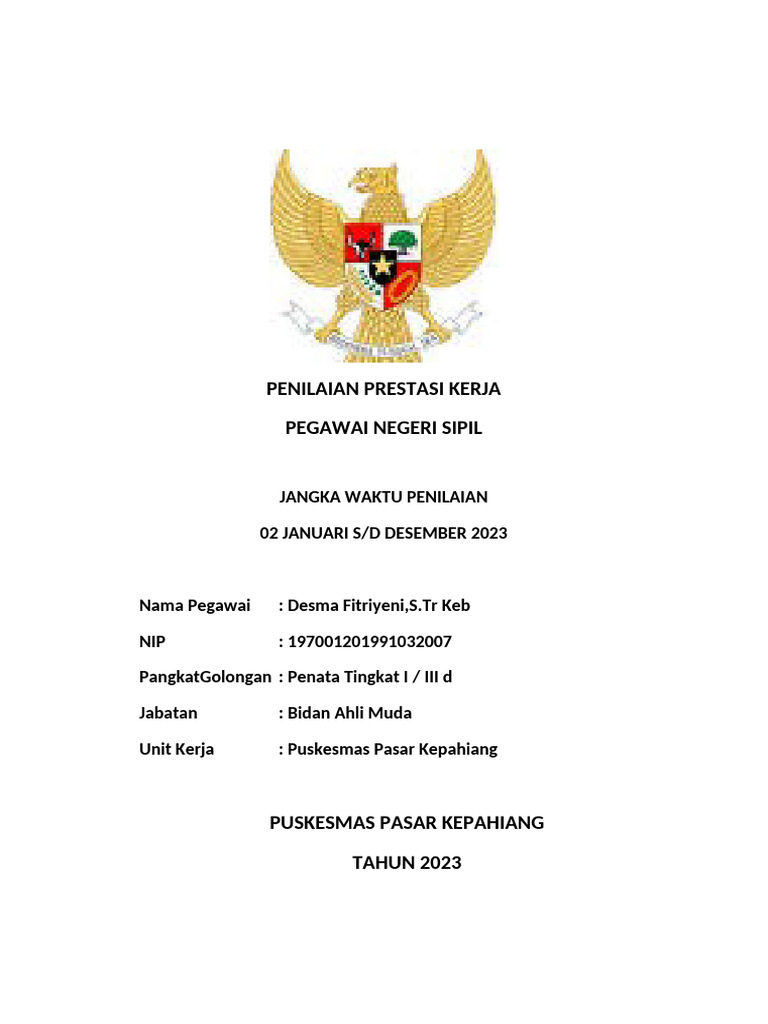 Sampul Penilaian Prestasi Kerja | PDF