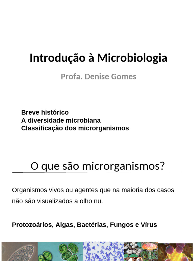 Aula 1 - Microbiologia | PDF | Microrganismo | Microbiologia
