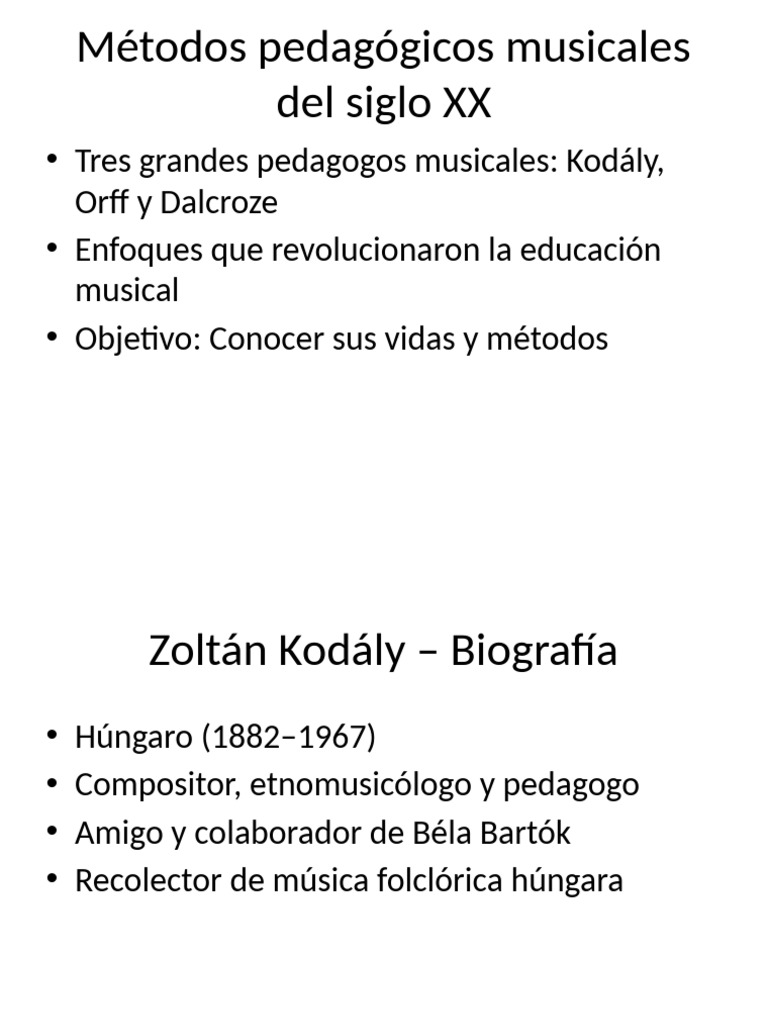 Metodos Kodaly Orff Dalcroze | PDF