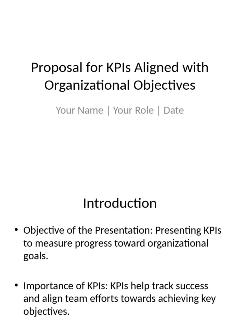 KPIs Proposal Presentation | PDF