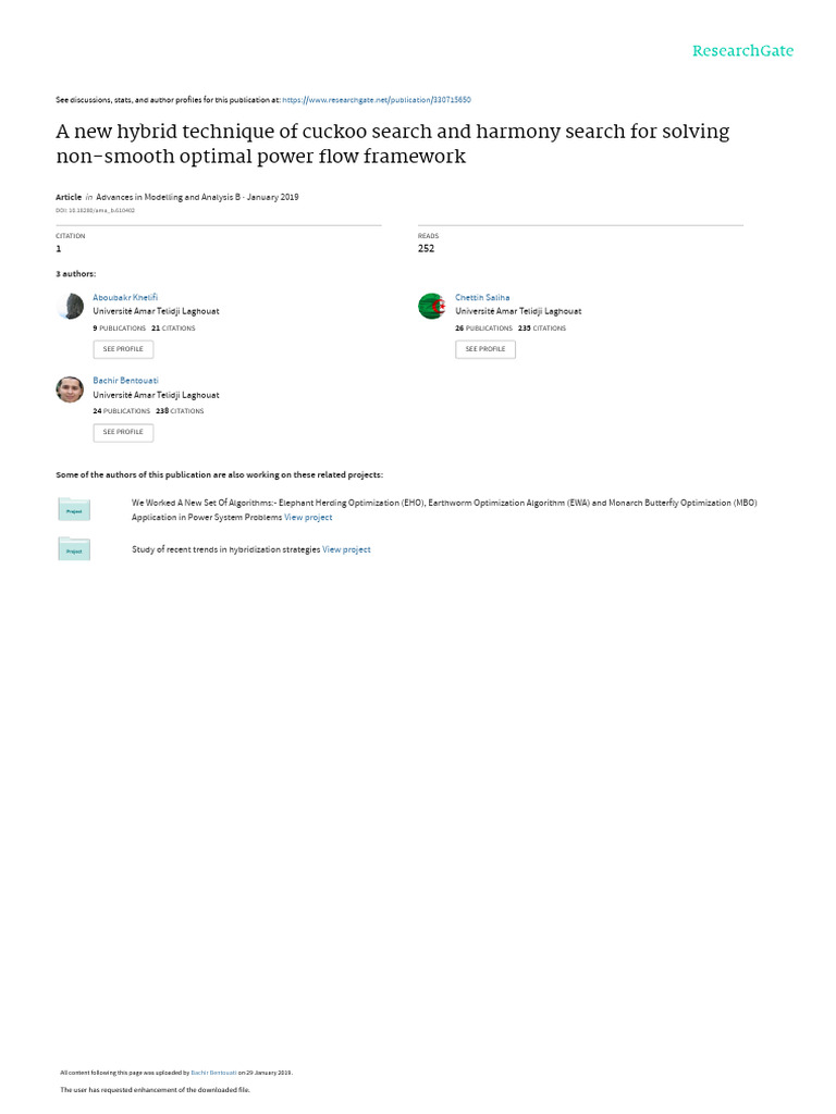 A New Hybrid Technique of Cuckoo Search and Harmony Search For Solving Non-Smooth Optimal Power ...