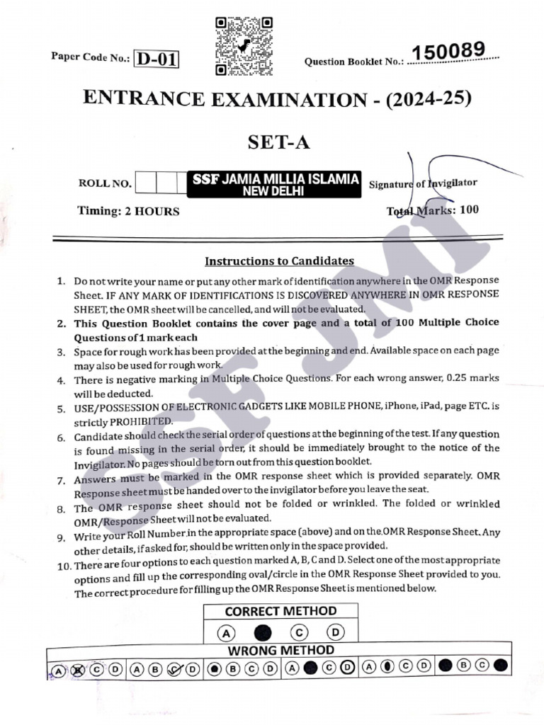 D01 Diploma in Engineering 2024_SSF JMI | PDF