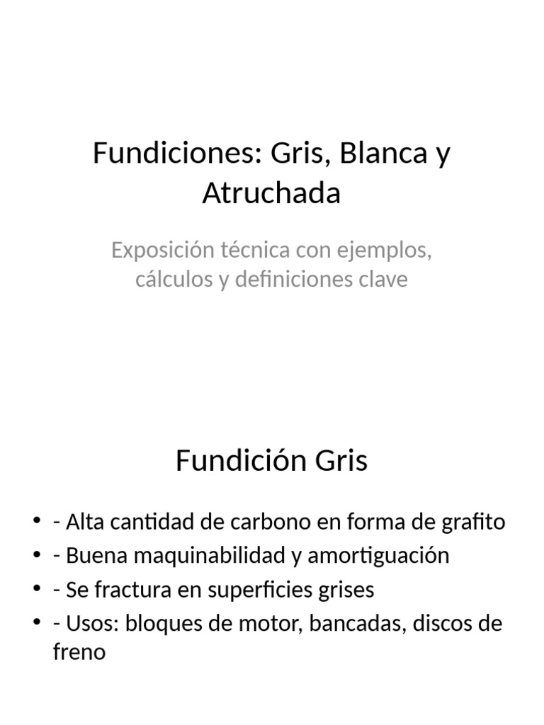 Exposicion Fundiciones Ejemplos Calculos | PDF