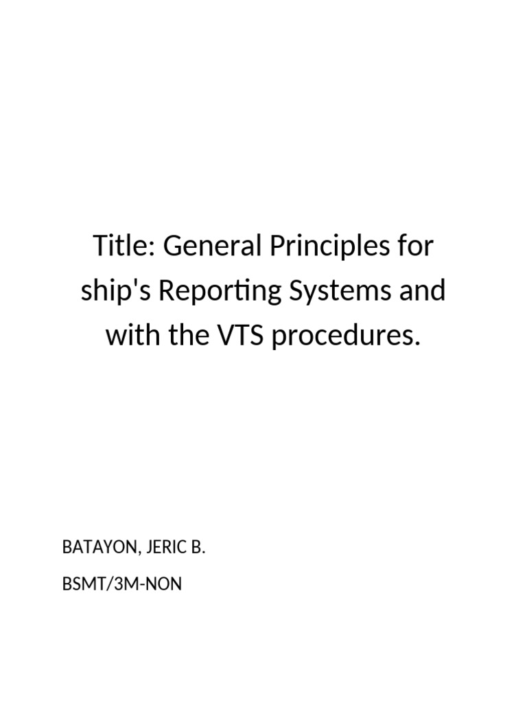 Requirements in Accordance With The General Principles For Ships ...