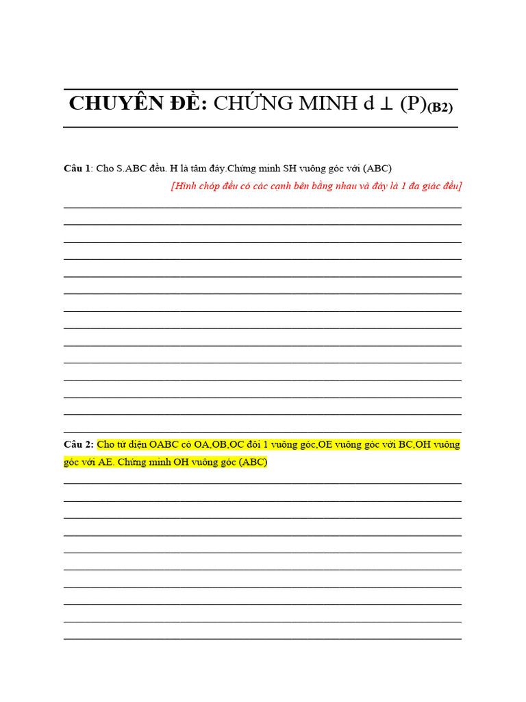 CM Vuông Góc B2 1 | PDF