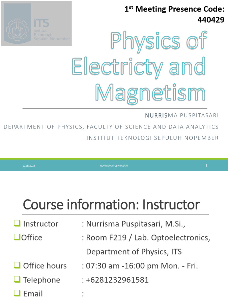 1st Meeting - Physics 2 - Introduction | PDF | Physics | Applied And Interdisciplinary Physics