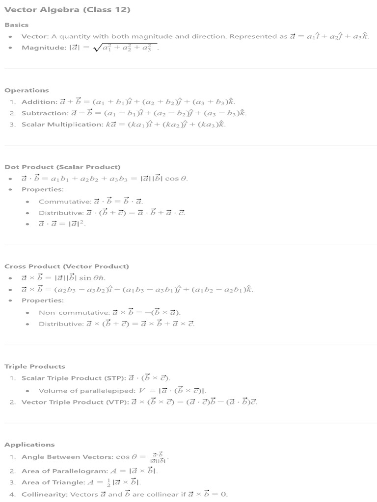 Vector Algebra | PDF