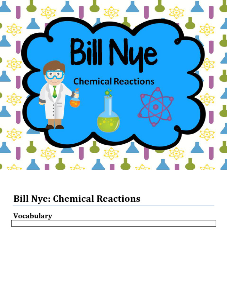 Bill Nye Chemical Reactions Worksheet | PDF | Chemical Reactions ...
