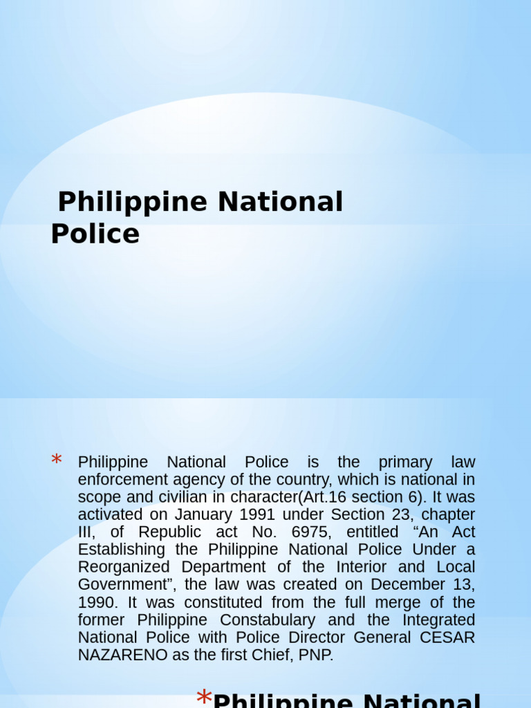 PNP Organizational Structure Overview | PDF | Police | Crimes