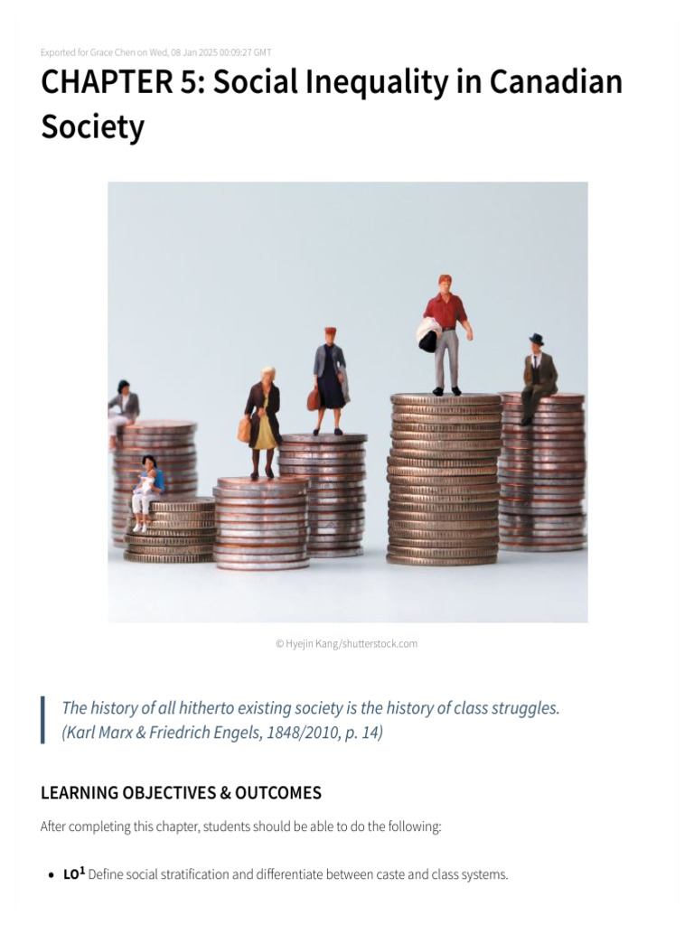 Chapter 5 - Social Inequality in Canadian Society - Top Hat | PDF ...