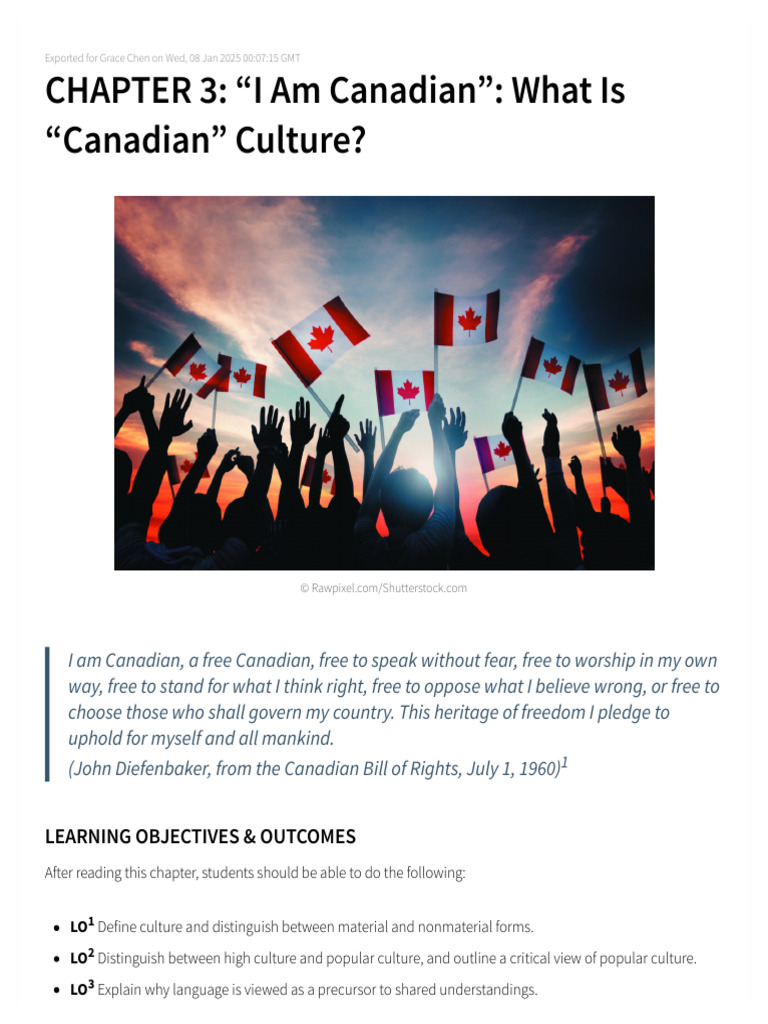 Chapter 3_ “I Am Canadian”_ What Is “Canadian” Culture_ _ Top Hat | PDF ...