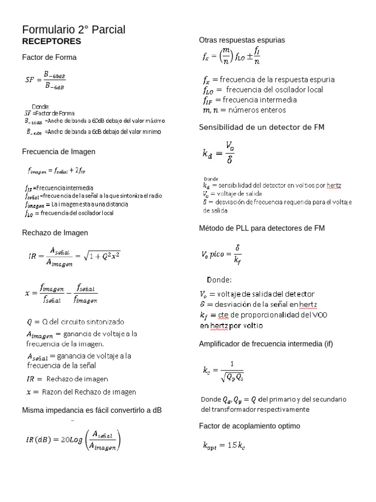 Formulario Antenas 2P | PDF