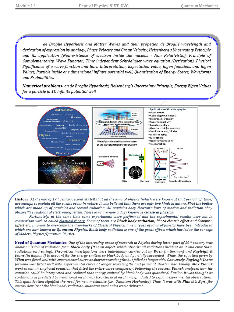 2-Module - Quantum Mechanics | PDF | Waves | Wave Function