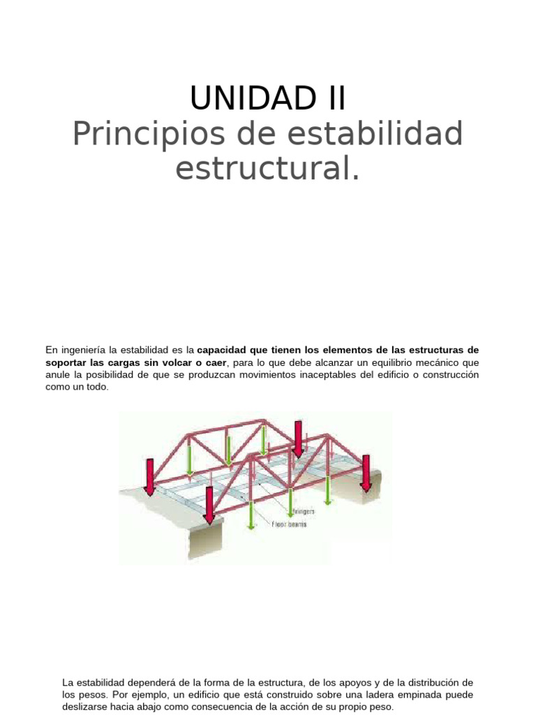 UNIDAD II, Pricipios de La Estabilidda Estructural | PDF | Fuerza ...