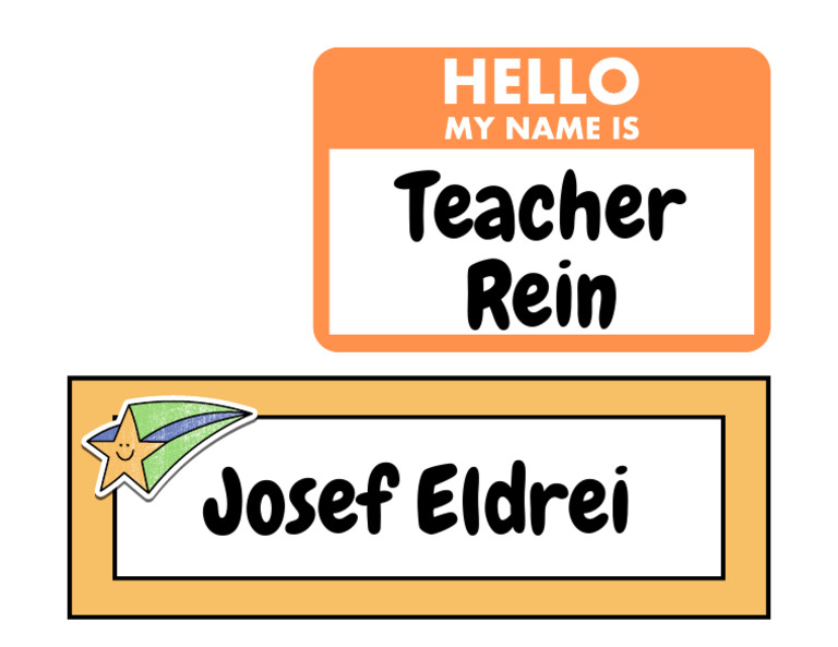 Classroom Name Tags in Colorful Bold Style | PDF
