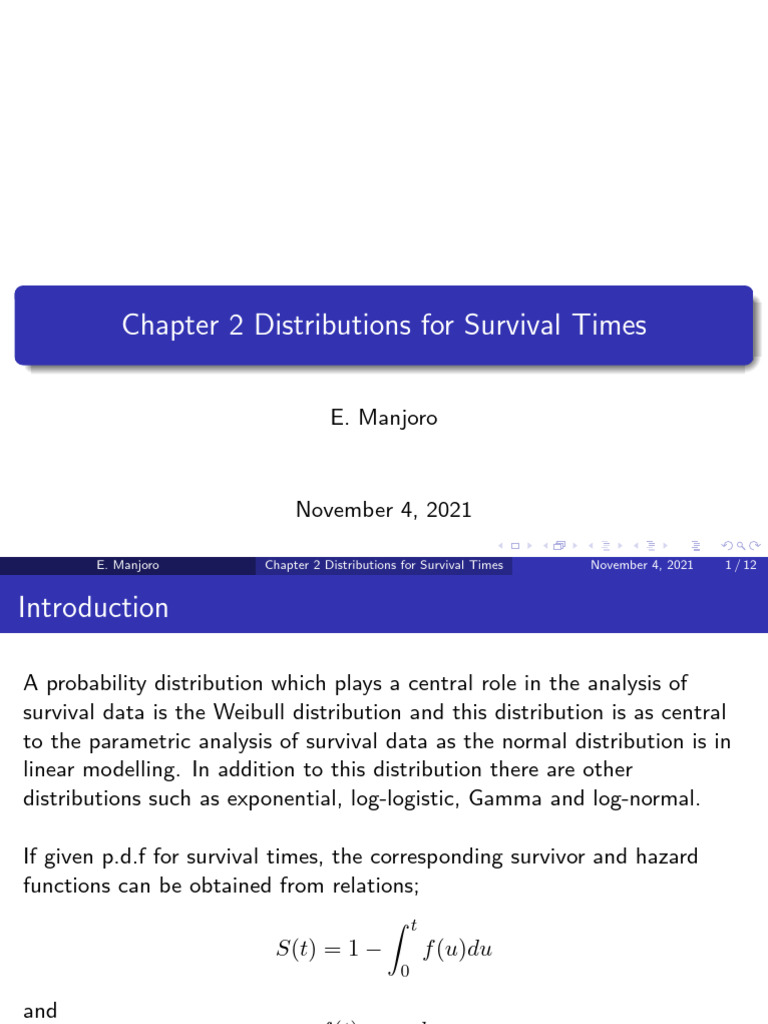 Survival Distributions Overview | PDF | Statistical Models ...