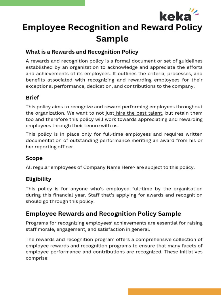 Rewards and Recognition Policy Overview | PDF | Incentive | Leadership