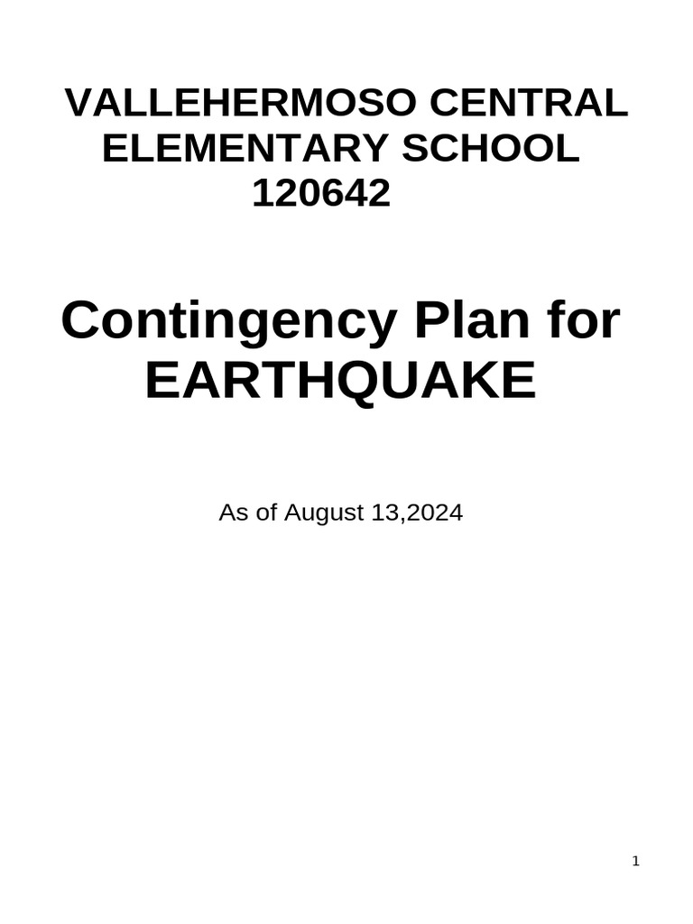 Earthquake ConPlan-2024 - (8-10) | PDF | Earthquakes | Emergency Management