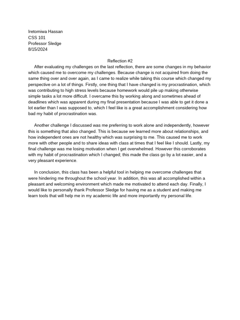 Reflection 2 | PDF