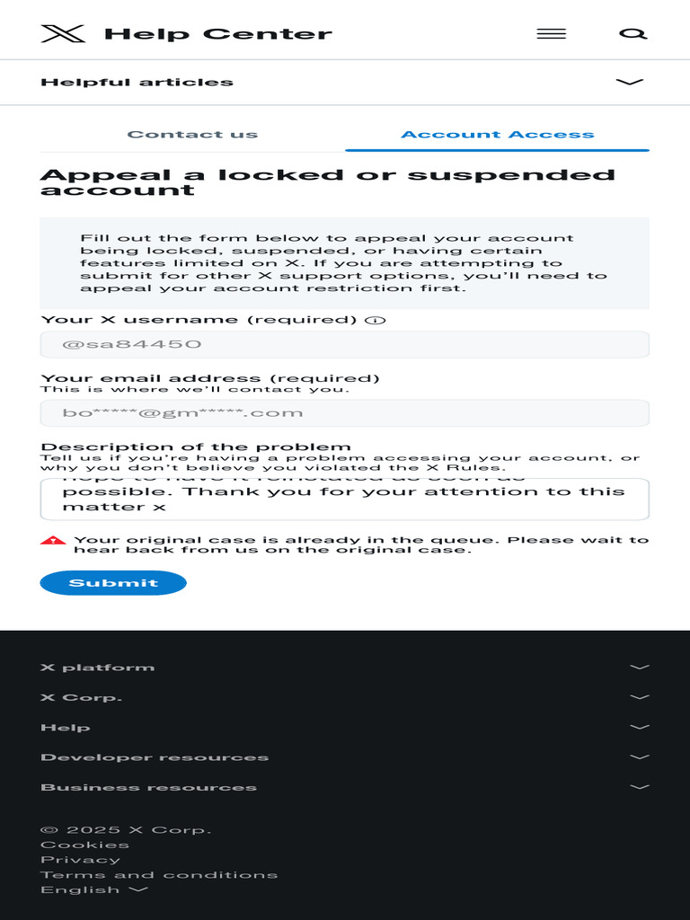 Appeal Form for Account Suspension | PDF