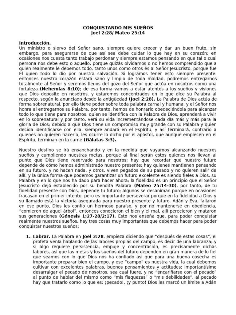 Conquistando Los Sueños-012025 | PDF | Cristo (título) | Pecado