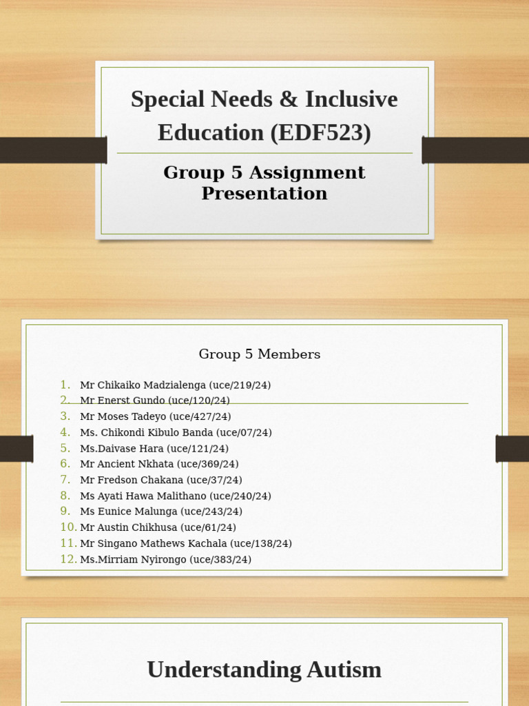 Group 5 Assignment (SNE) | PDF | Autism | Healthy Diet