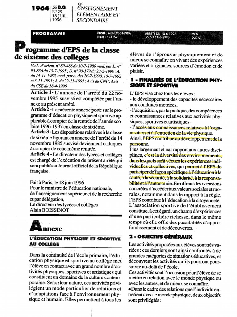 1996-07-18-Programme EPS 6e | PDF