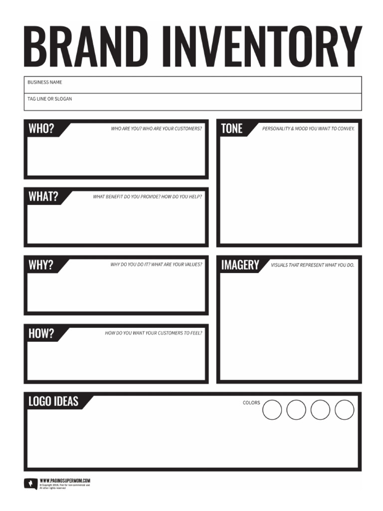 Brand Inventory Worksheet | PDF