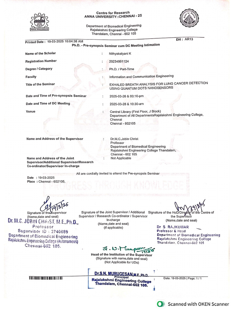 pre synopsis intimation | PDF