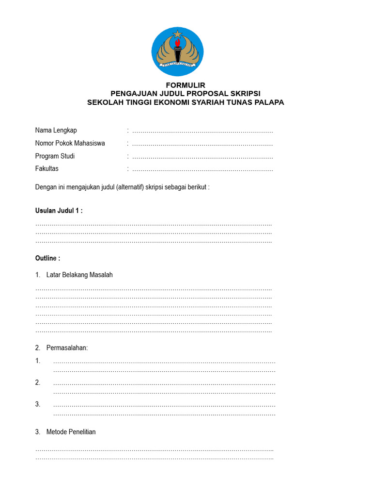 FORMULIR-Pengajuan-Judul-Proposal-Skripsi.docx-1 | PDF