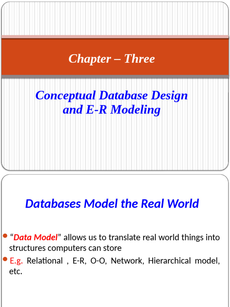 DB - Chapter Three | PDF | Conceptual Model | Database Design