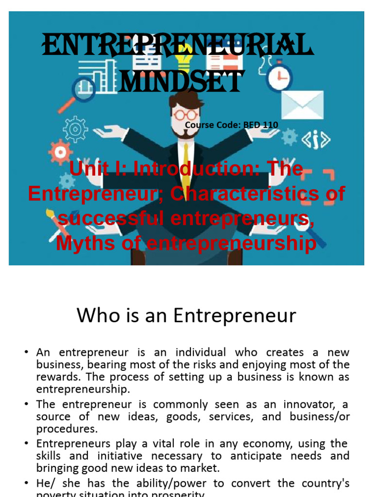 ENTREPRENEURIAL MINDSET PPT 1 | PDF | Entrepreneurship | Cognition