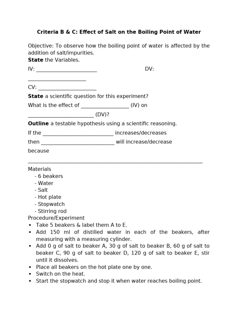 Salt's Impact on Water Boiling Point | PDF
