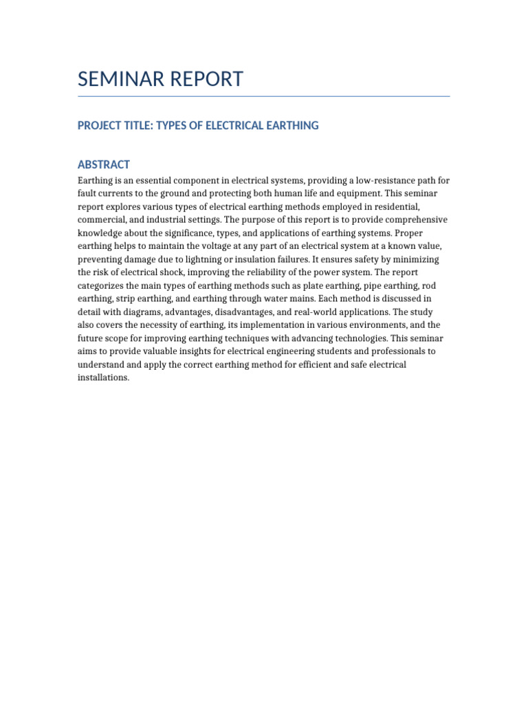 Types_of_Electrical_Earthing_Report (1) | PDF