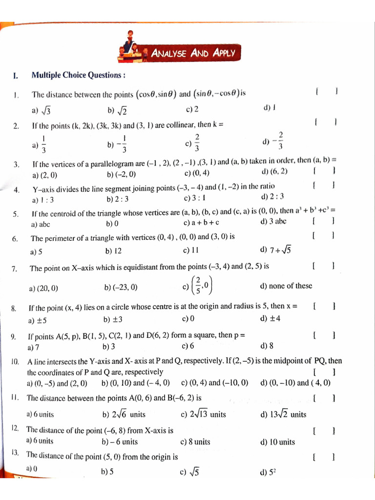 Coordinate Geometry Worksheet 2 | PDF