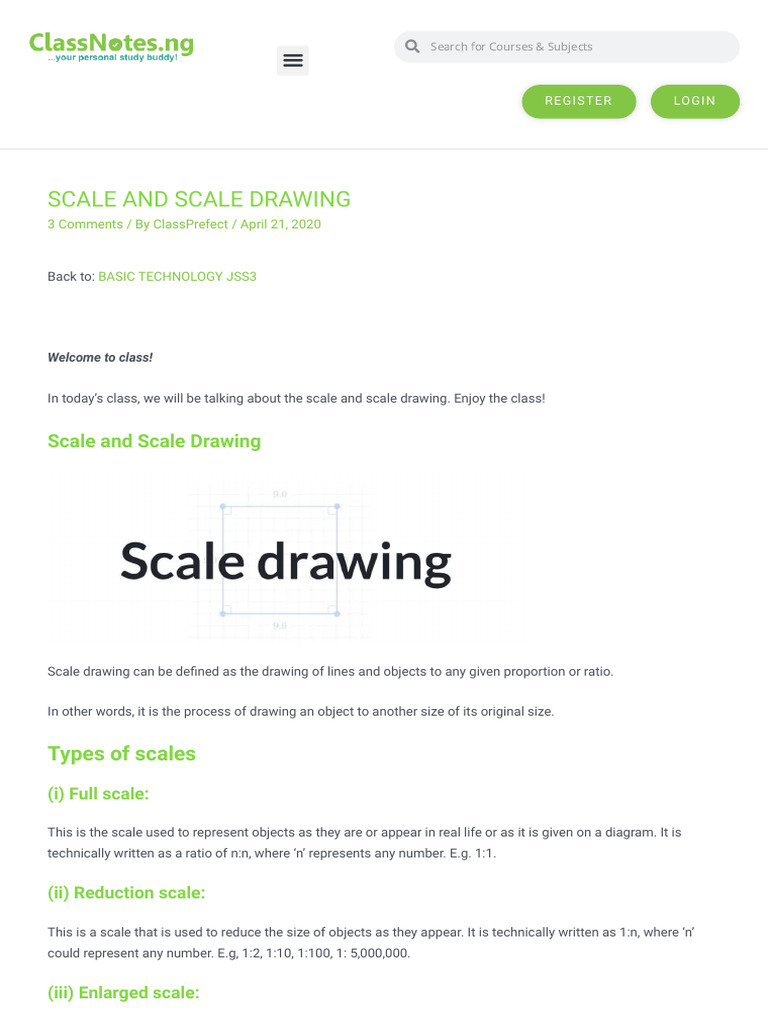 SCALEDRAWING Scale, TypesofScales, Calculations. 1730633743658 | PDF