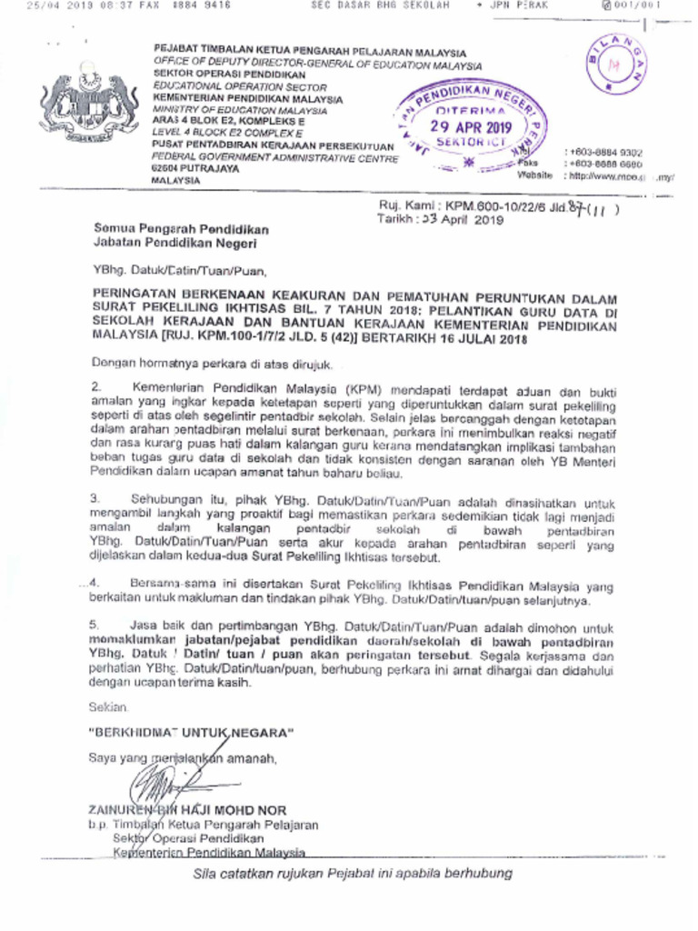 Surat KPM 23april2019 | PDF